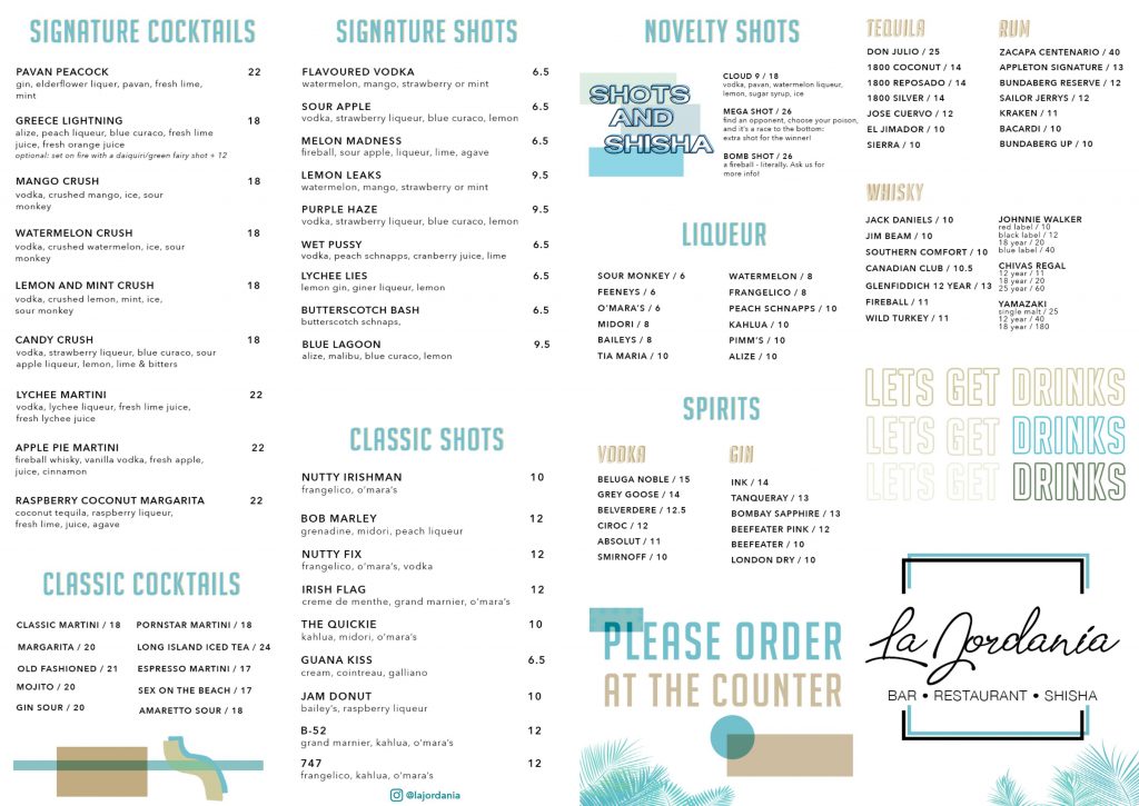 Menu – La Jordania